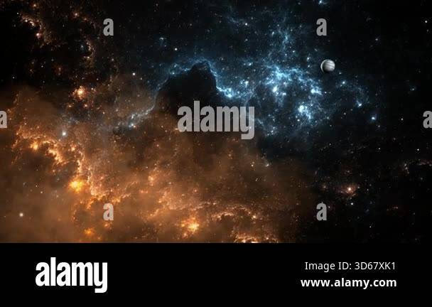 Flying through nebula and star fields in deep space Stock Video Footage ...