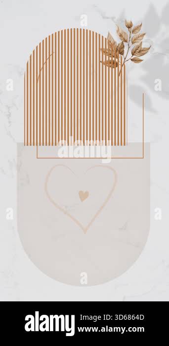 A minimalist design featuring a heart outline, floral accents, and a ...