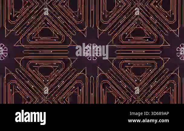 Abstract Geometric Circuit Board Pattern Design with Glowing Lines and ...
