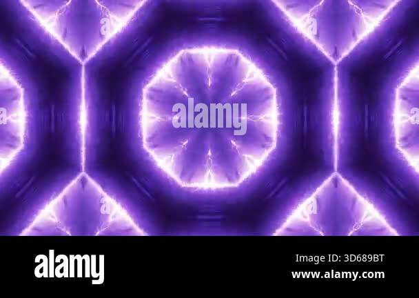 Abstract Electric Plasma Lightning Kaleidoscope Art with Purple and ...