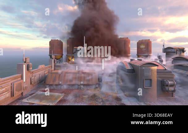 3D rendering of the base under attack Stock Video Footage - Alamy