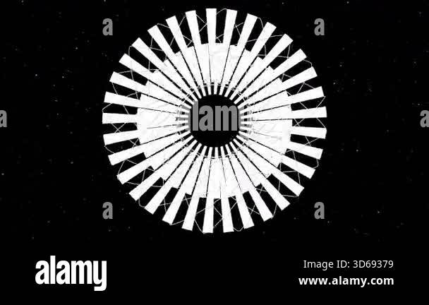 Animation of technological gear mandala, rotating wheel in the infinite ...