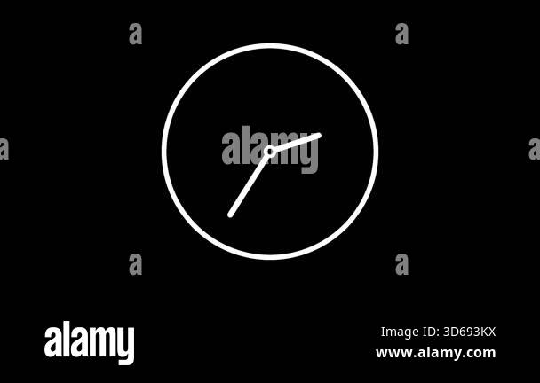 Abstract Clock icon animation, 24 hours arrow fast rotated 4k animation ...