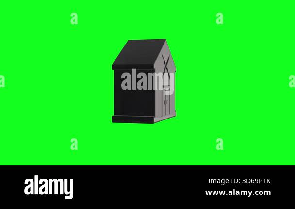 Armory building icon rotating on green screen background, ideal for ...