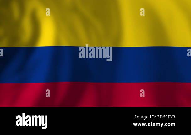 Colombian national flag gently waving, symbolizing patriotism and deep ...