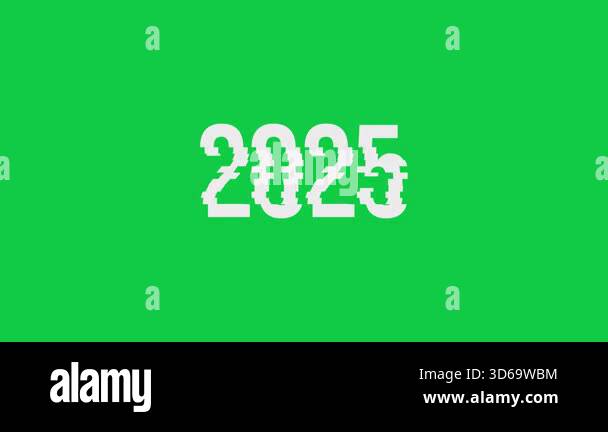 2026 text animation minimalist with effect glitch and background green ...