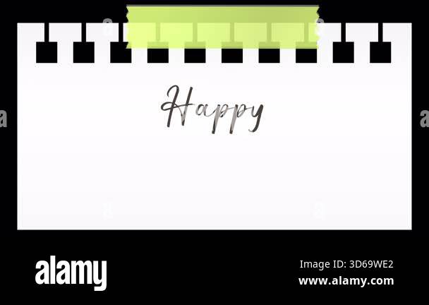 Handwritten Happy Thanksgiving animation on sticker paper with alpha ...