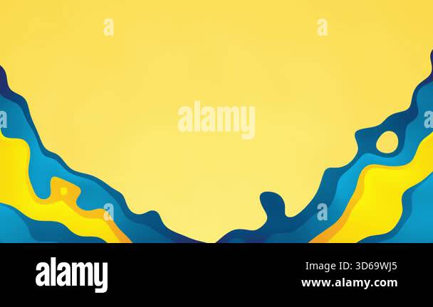 Vibrant Yellow Blue Liquid Motion Background Animation Stock Video ...