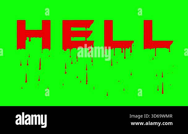 Blood dripping HELL text effect on green screen, perfect for creating ...