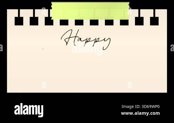 Handwritten Happy Thanksgiving animation on sticker style paper with ...