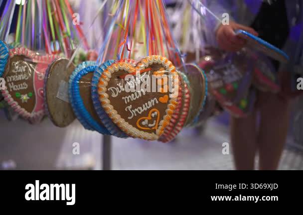 Munich, Germany. Selling souvenirs and sweets at stall at Oktoberfest ...