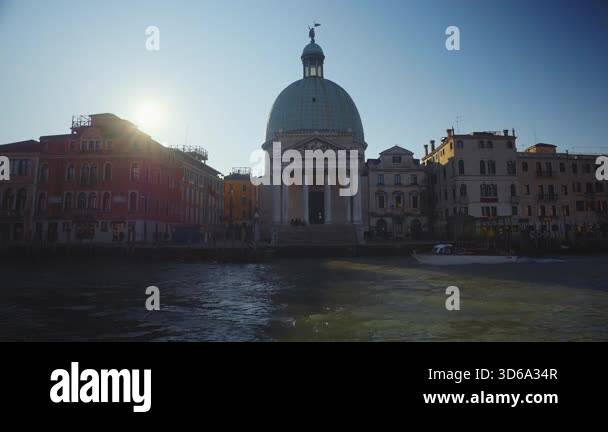 VENICE, ITALY - MARCH 05 2024: Ancient San Simeone Piccolo church on ...