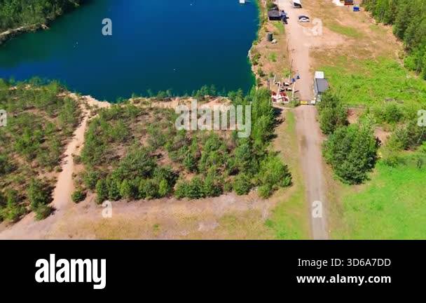 Aerial view of Park Grodek in Jaworzno, Southern Poland. Known as the ...