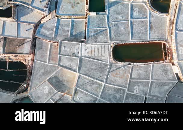 Aerial view of Anana Valley and its terraces for salt production, the ...