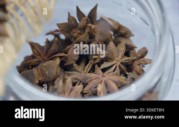 Explore the unique texture and shape of star anise spices up close ...