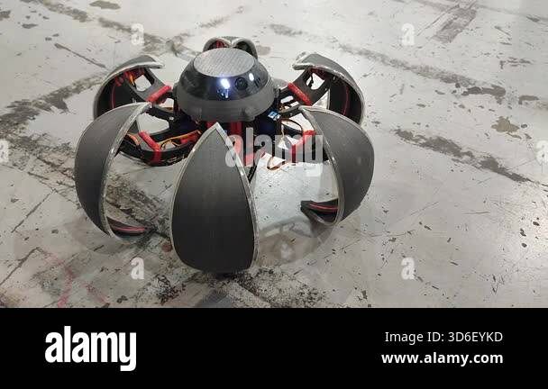Moving small robot on remote control. Radio controlled robot. Small ...