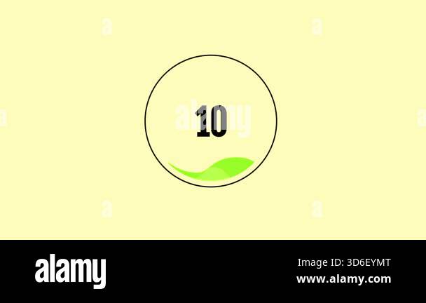 A graphic with the number ten inside a black circle against a pale ...