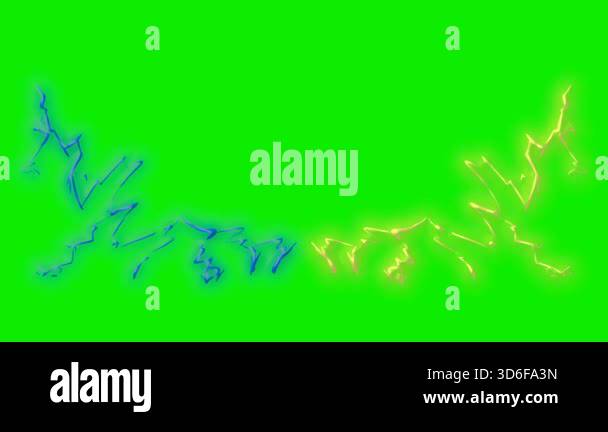 Electric energy wave vfx on green screen background Stock Video Footage ...