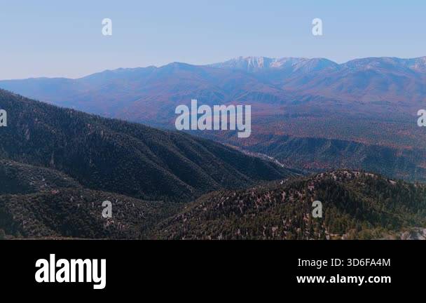 Drone captures a wide panoramic view of the mountain ranges around Big ...