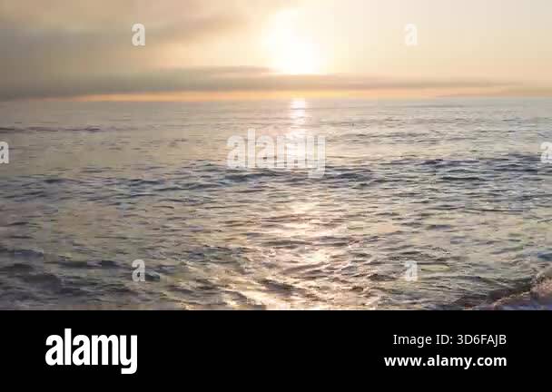 Calm blue boundless Black Sea with cool water reflecting light and ...