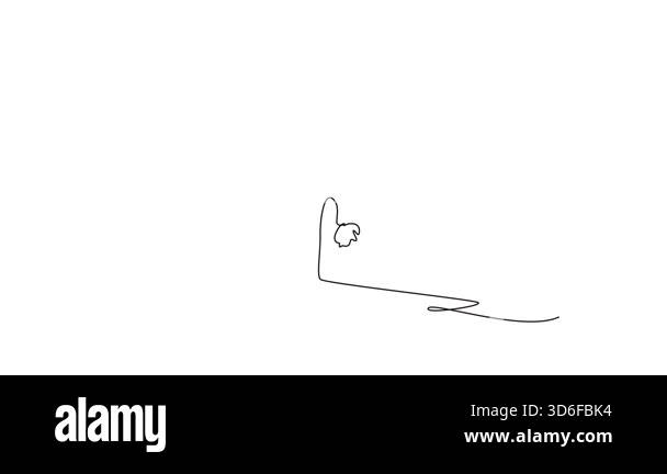 Animated self drawing of continuous line draw beauty woman diving ...