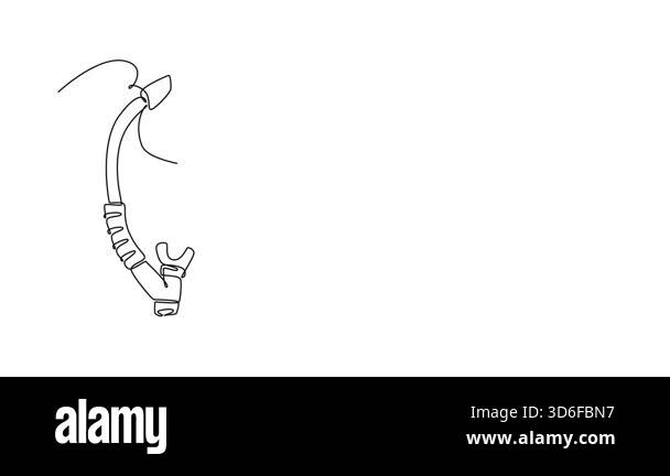 Self drawing animation of single line draw collection of scuba diving ...