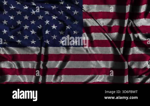 Close up of American Flag Waving. USA Banner Flaping in Wind. Concept ...