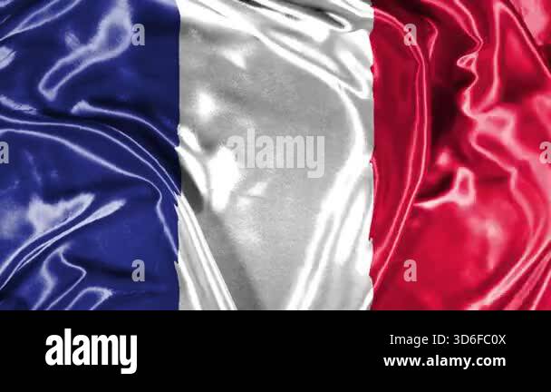 waving French flag Animation. Realistic waving France flag for national ...