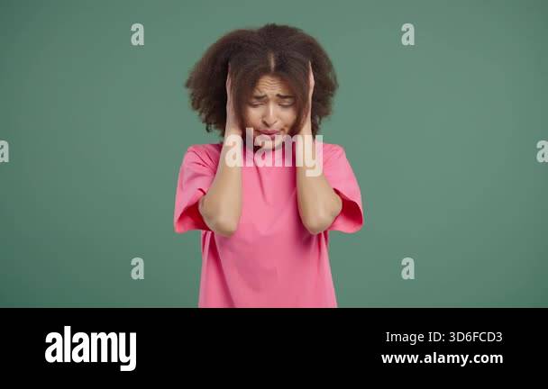 Nervous Pessimistic Woman In Stress, Panic, Despair.Frightened Girl ...