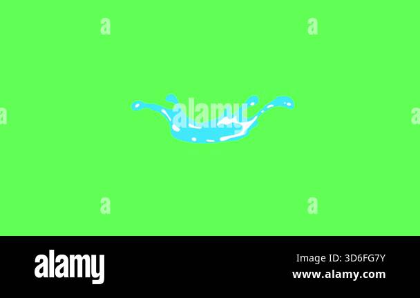 Dynamic water splash animation element. Animated light blue water ...