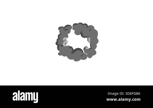 smoke animation. smog cartoon animation. Smoke puff animation effect ...