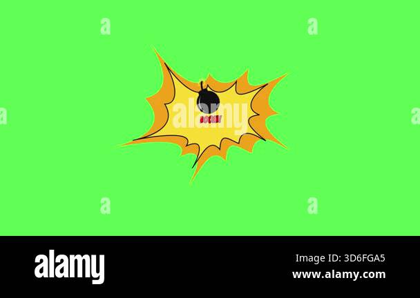 Dynamic cartoon boom animation video element for vibrant graphic design ...