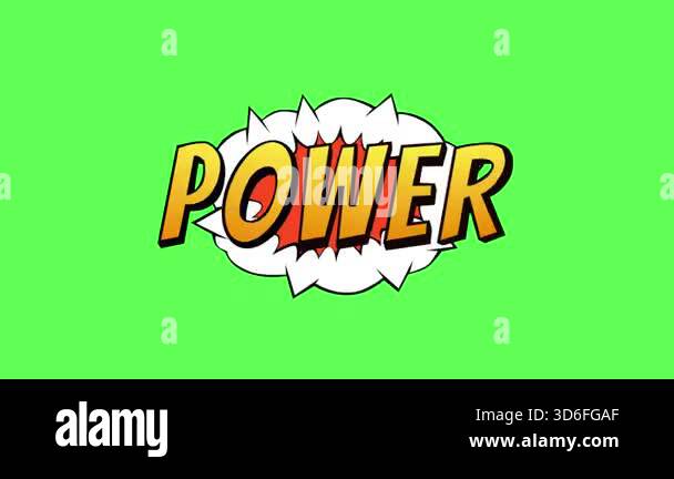 Dynamic cartoon explosion with the word POWER in bold orange letters ...