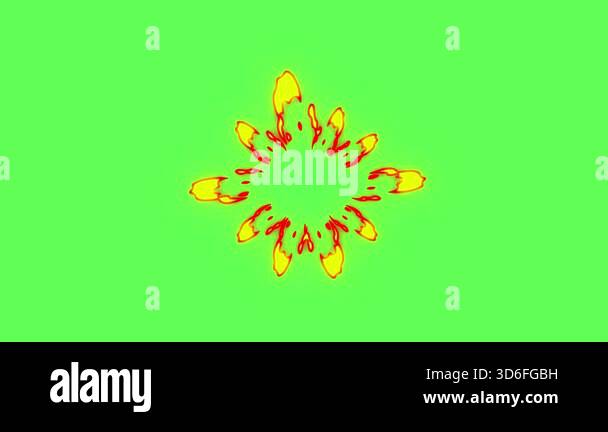Dynamic cartoon fire animation with vibrant flames and smoky effects ...