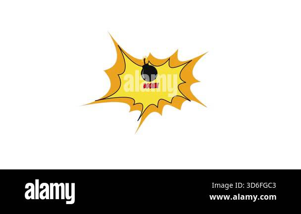 Dynamic cartoon boom animation video element for vibrant graphic design ...