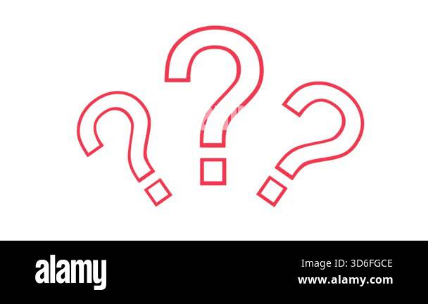 Animated questions spinning. Question marks floating, pondering ...