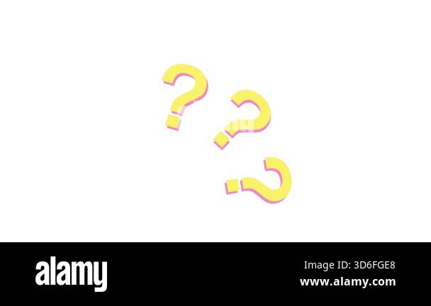 Animated questions spinning. Question marks floating, pondering ...