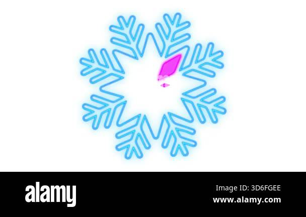 snowflake animation . Vibrant neon snowflake animation Stock Video ...