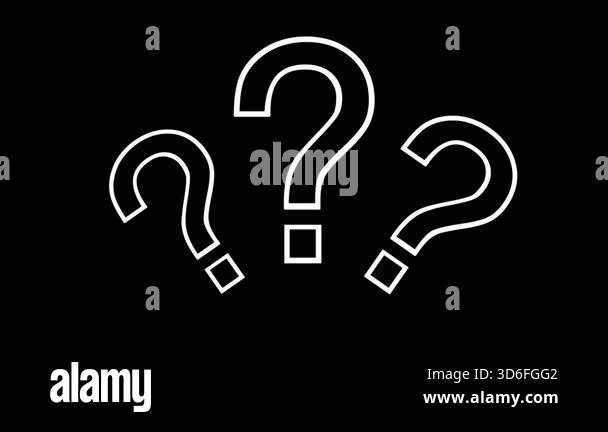 Animated questions spinning. Question marks floating, pondering ...