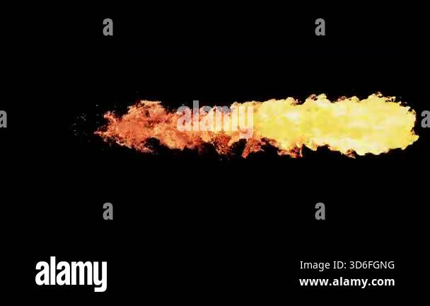 Straight Fireball going to the right with Bright Orange and Yellow ...