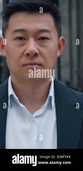 Portrait serious calm Asian business man Korean businessman Chinese ...