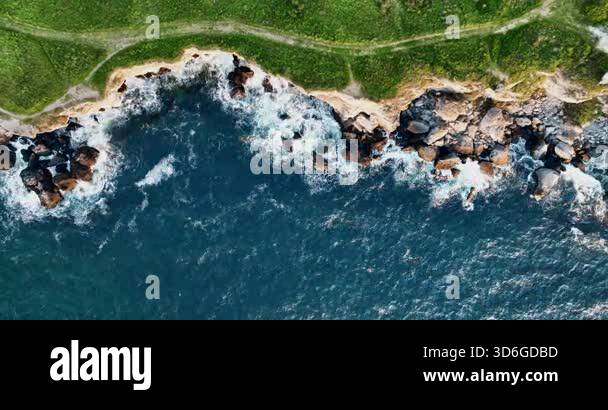 Scenic Nature Seascape Landscape Aerial Coastal Sea Scene With Rocky ...