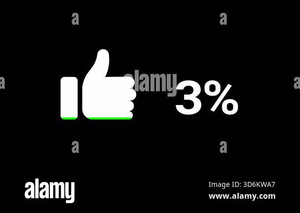 Minimalistic thumb up animation featuring a progressive green fill ...
