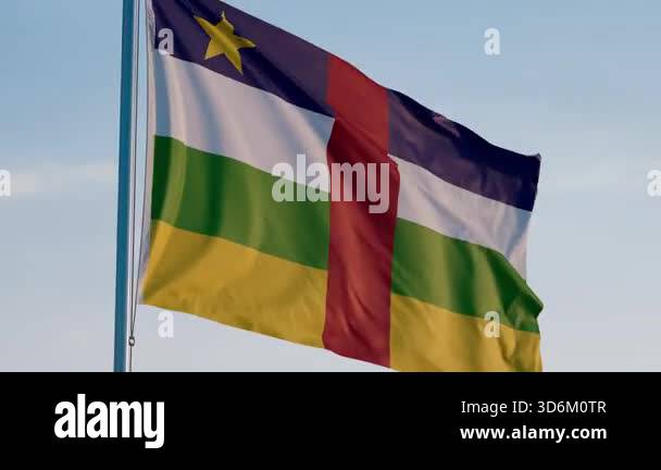 Central African Republic Bangui National Flag Cinematic Realistic ...