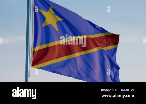 Democratic Republic of the Congo Kinshasa Flag Cinematic Realistic ...