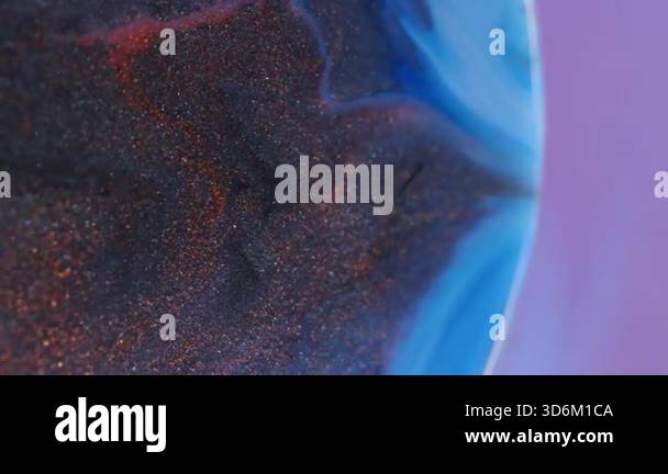 Acrylic blend. Sparkling paint mix. Blur blue purple bronze color ...