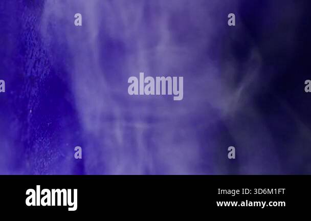 Smoke steam. Paint flow. Defocused blue neon color fog acrylic vapor ...