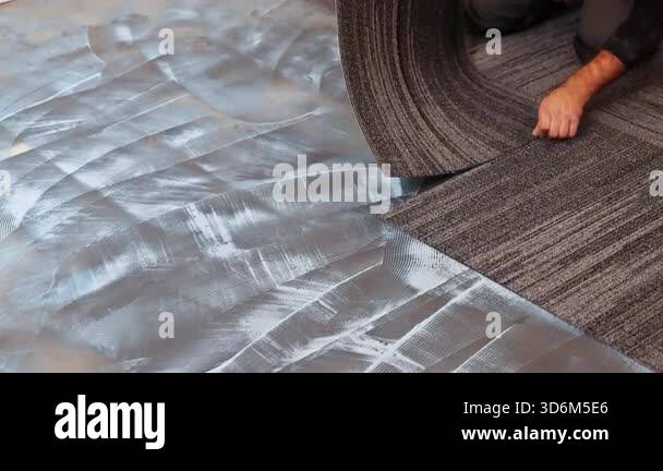 Contractor laying down new carpet Stock Videos & Footage - HD and 4K ...