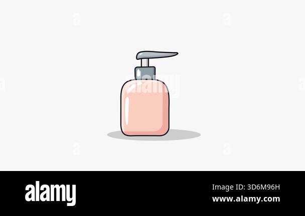 4K seamless doodle-style loop animation of a soap dispenser with ...