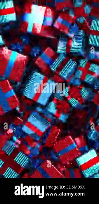 Background that fills with Christmas gifts for a video transition - 3D ...